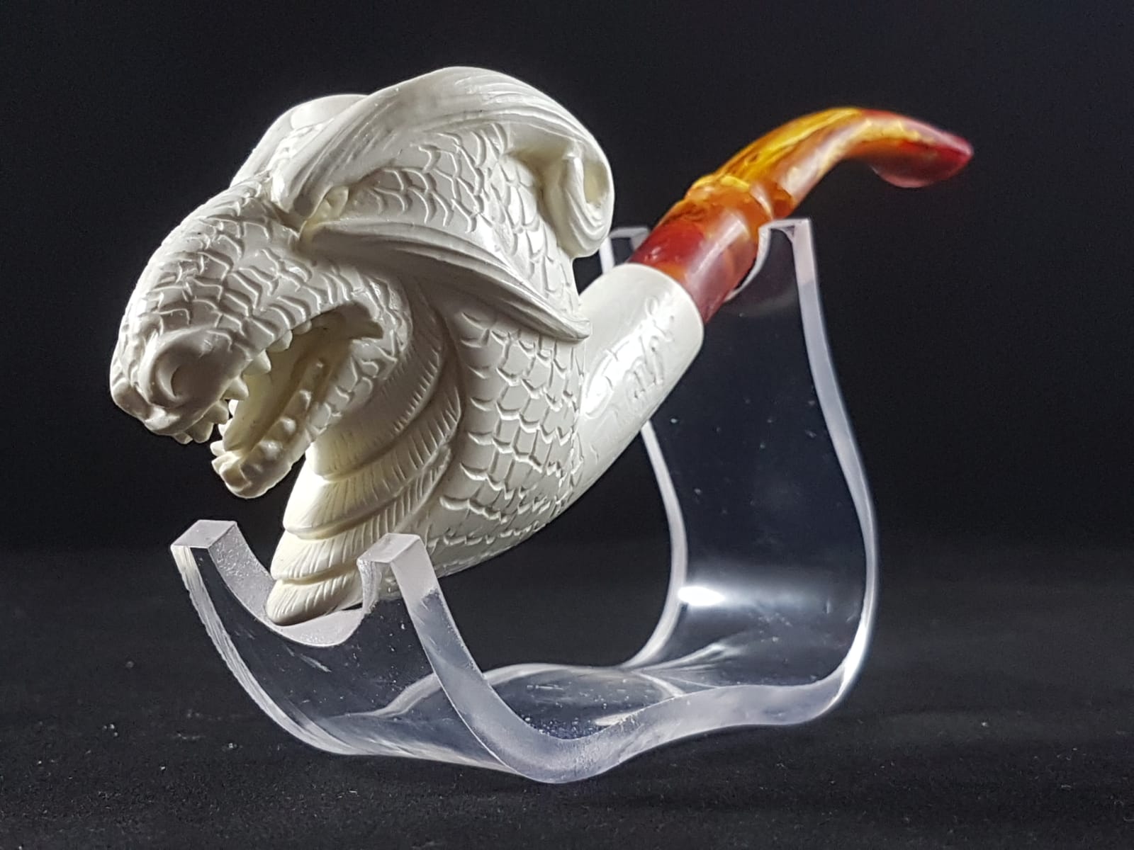 Hand Carved Ram Meerschaum Pipe - Vienna Meerschaum
