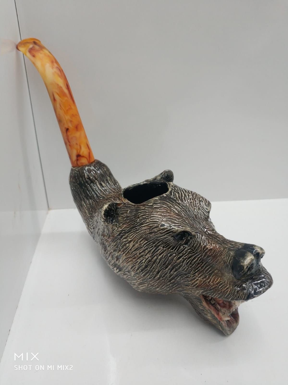 Handmade Ceramic Pipe, Bear Ceramic Pipe, Hand Carved Ceramic Pipe ...