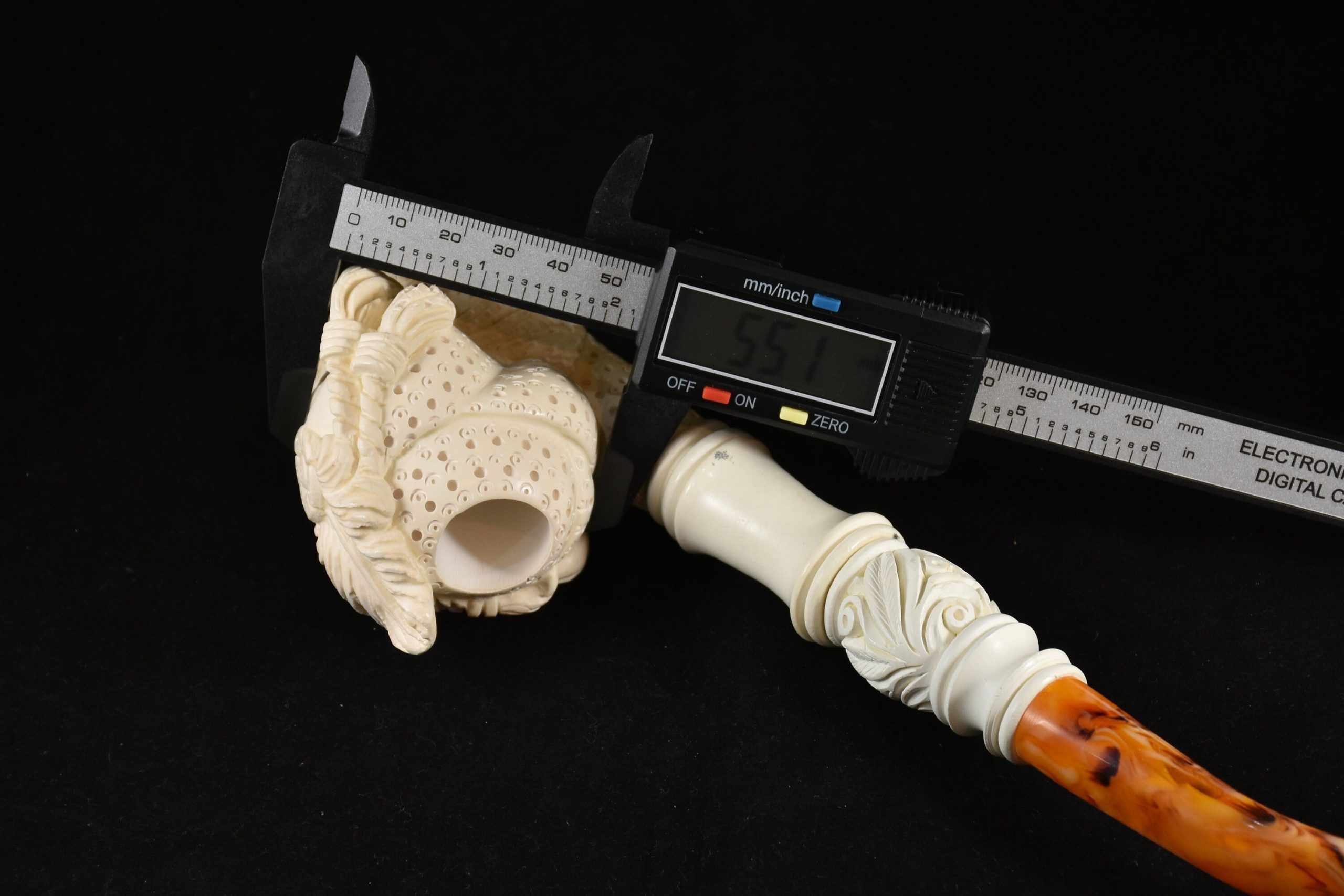 Long Stem Ottoman Empire Meerschaum Pipe, Sultan Pipe, Unsmoked Block ...
