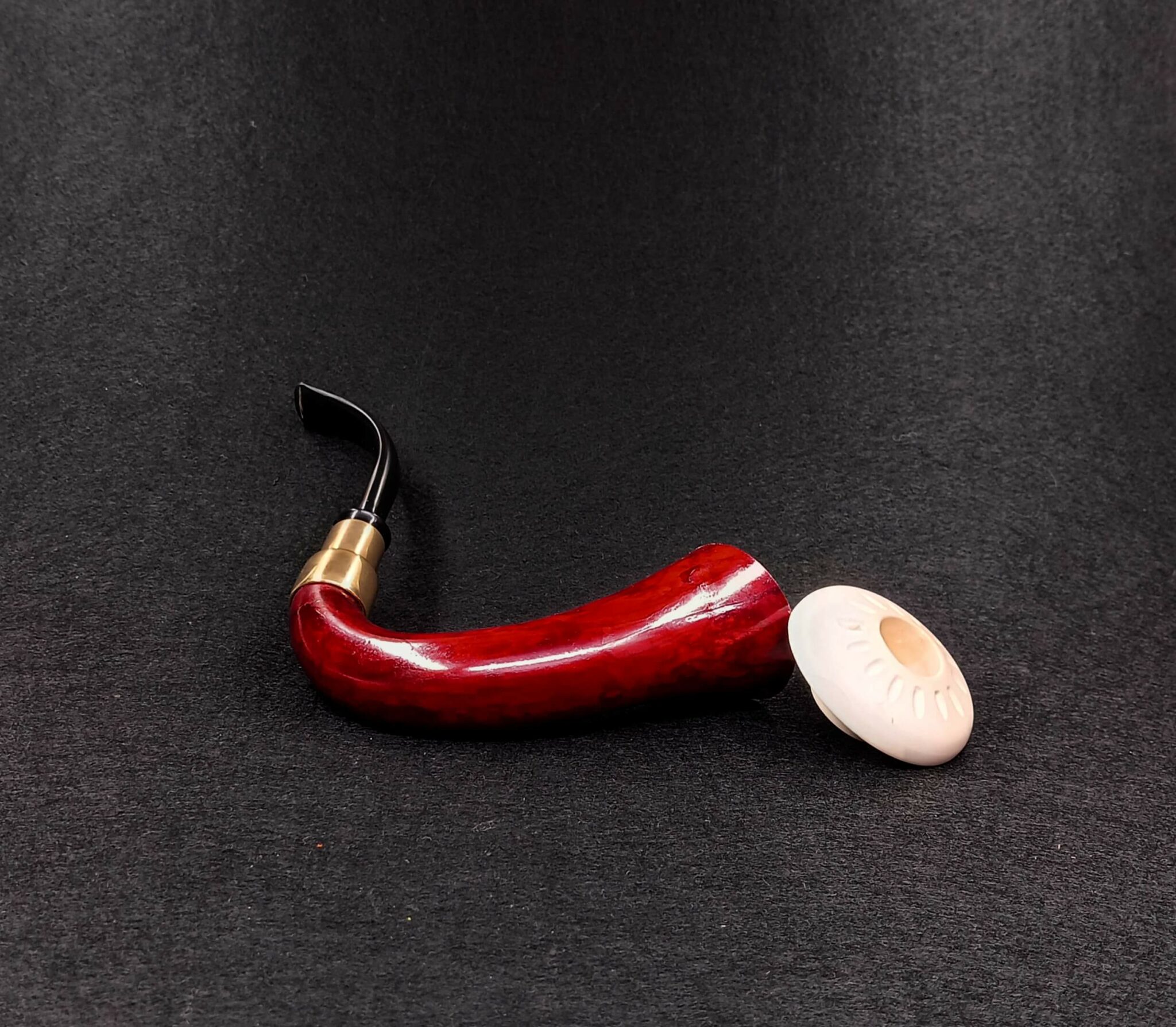 African Gourd Calabash Pipe, Gold Color Ring Pipe, Lattice Calabash ...