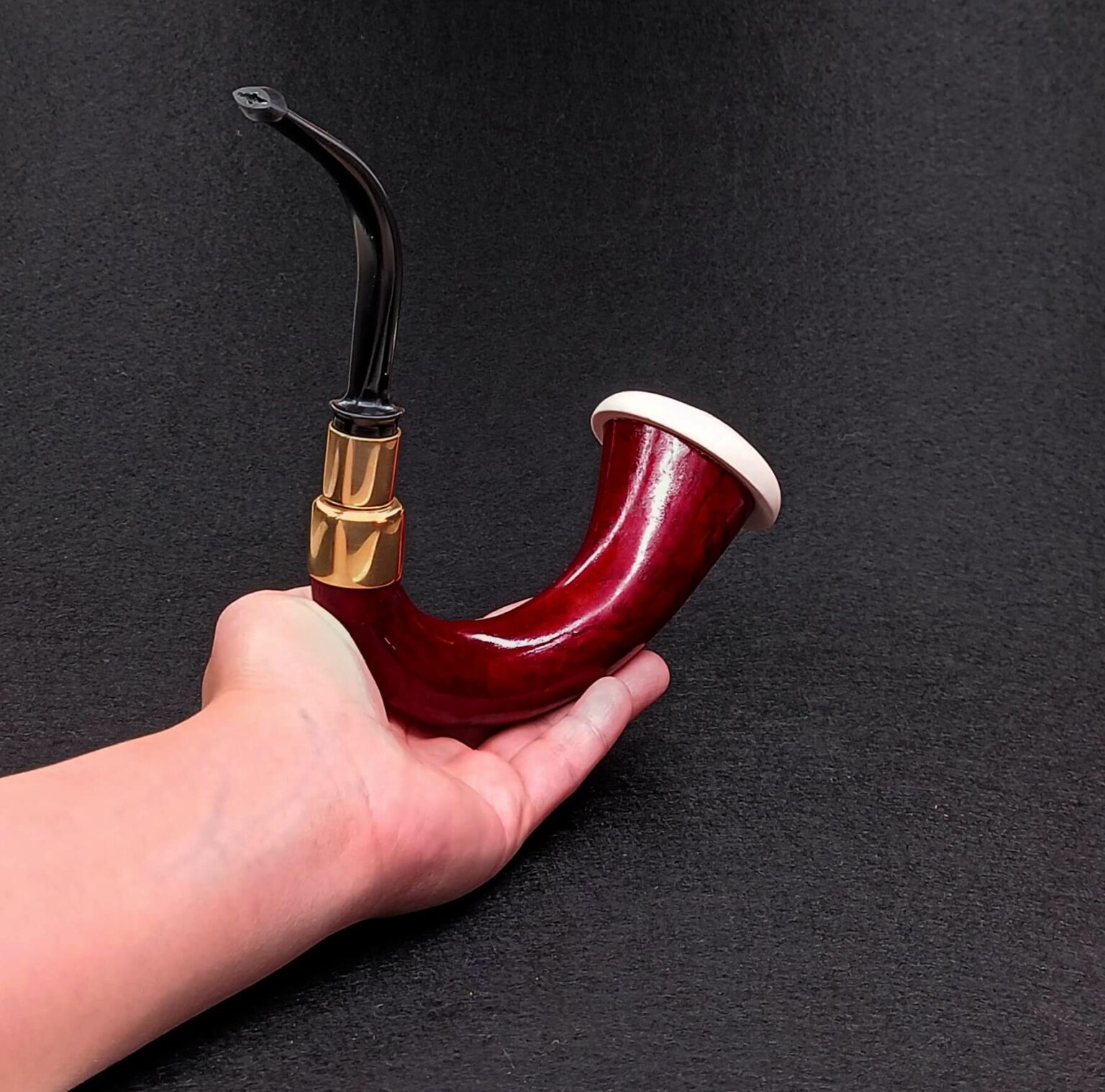 African Gourd Calabash Pipe, Gold Color Ring Pipe, Lattice Calabash ...