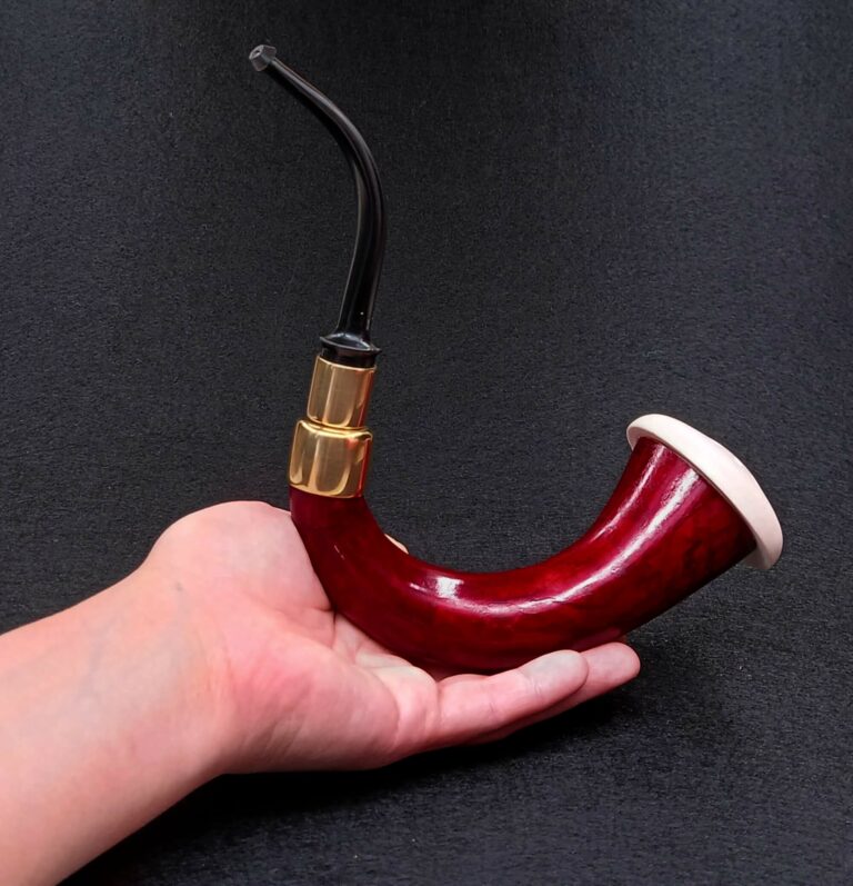 African Gourd Calabash Pipe, Gold Color Ring Pipe, Lattice Calabash ...