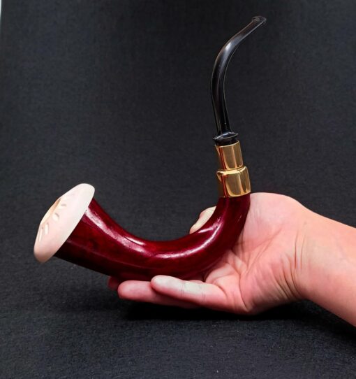 African Gourd Calabash Pipe, Gold Color Ring Pipe, Lattice Calabash ...