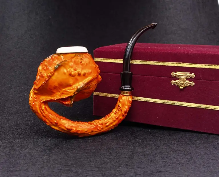 Large African Gourd Calabash Pipe, LARGE Calabash Pipe, Lattice ...